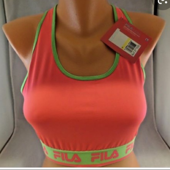 Fila | Intimates & Sleepwear | Fila Logo Elastic Bra In Orange With ...